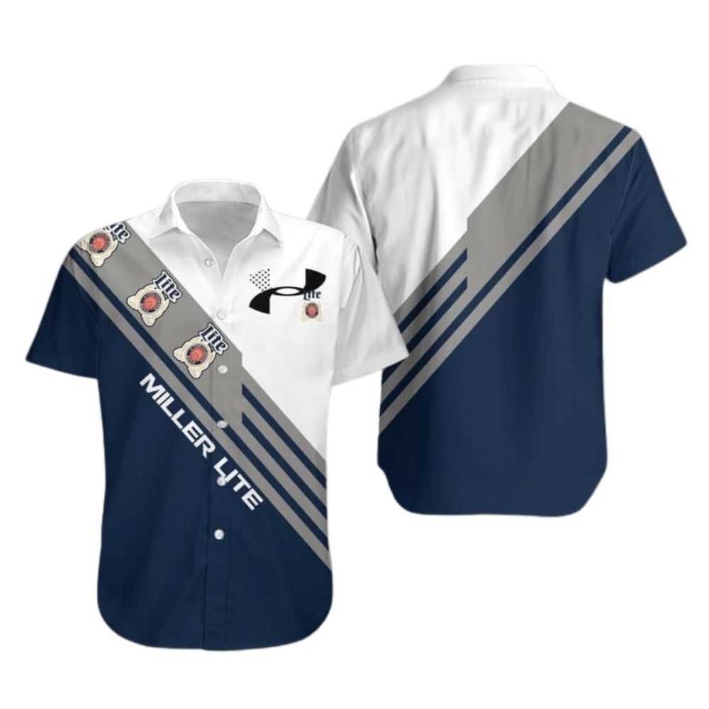 Miller Lite With Under Armour Hawaiian Shirt - Lesgusa